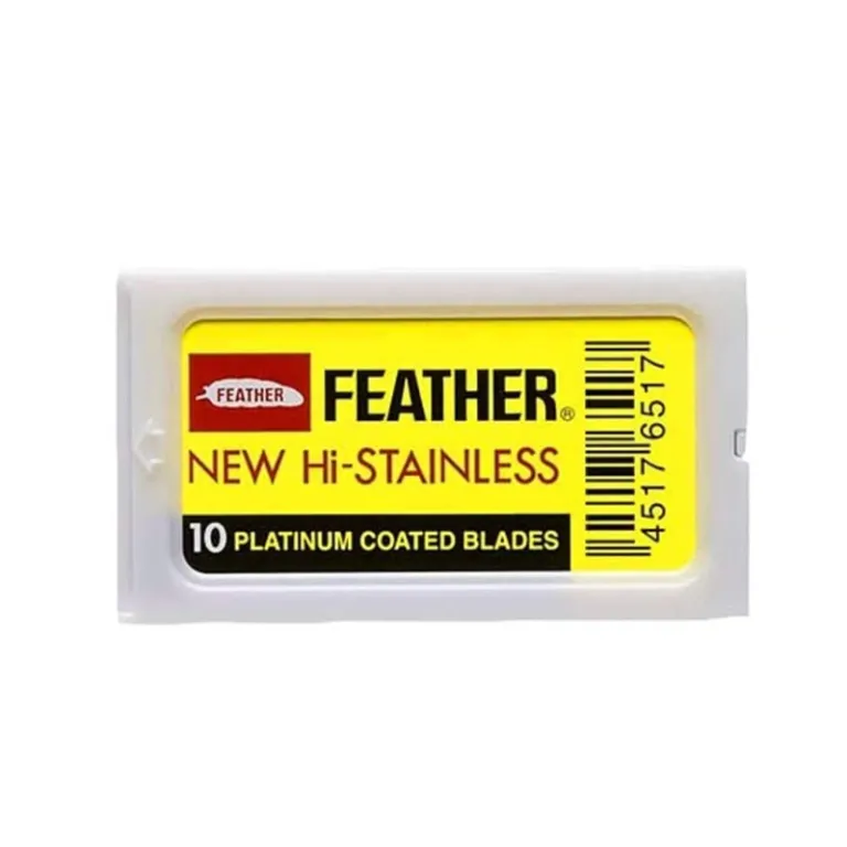 Feather 10 Lamette da Barba New Hi-Stainless Platinum | Epoca Barberia